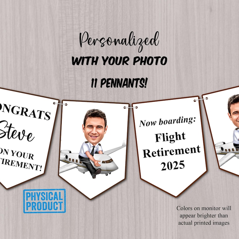 Funny Retirement Banner: Custom Cartoon Caricature Pilot - Etsy