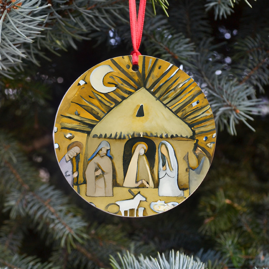 Nativity Christmas Ornament, Holiday Gift, Religious Ornament ...