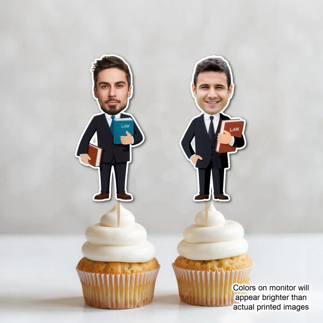 Custom Photo Lawyer Cupcake Toppers, Custom Photo Topper, Law, Lawyer ...