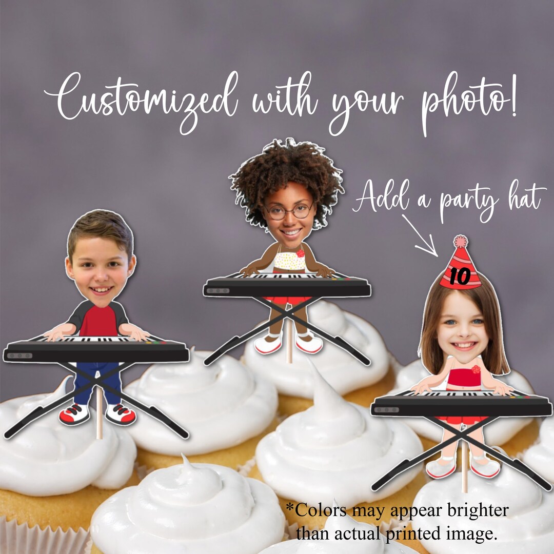 Custom Keyboard Player Cupcake Toppers, Custom Photo Topper ...