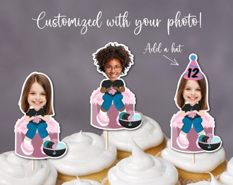 Custom Bowler Cupcake Toppers, Custom Photo Topper, Bowling, Bowling ...