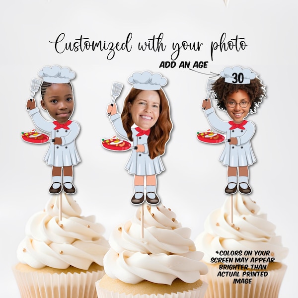 Chef Cupcake Toppers - Etsy
