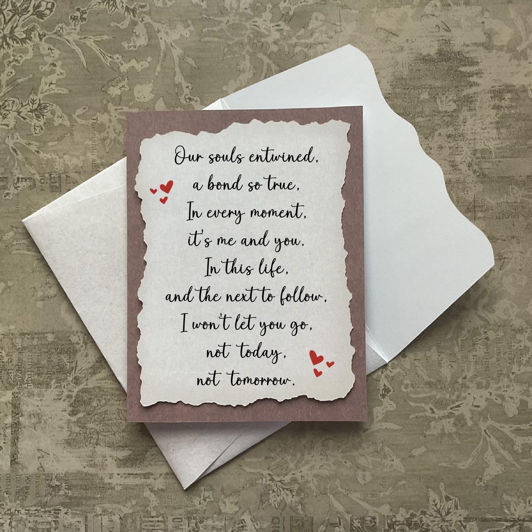Our Souls Entwined, Valentine's Day Greeting Card, HANDMADE ...