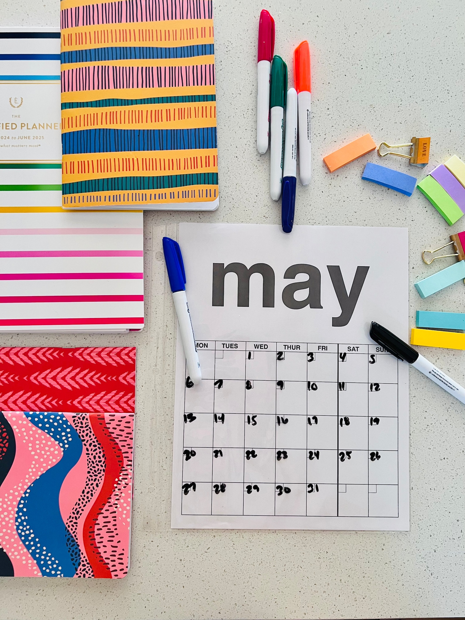 Printable Modern Modular Wall Calendar and Organizers! Big, Bold, B&W ...