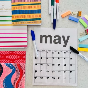 Printable Modern Modular Wall Calendar and Organizers! Big, Bold, B&W ...