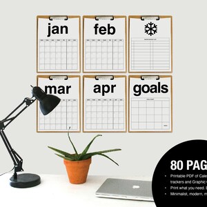 Printable Modern Modular Wall Calendar and Organizers! Big, Bold, B&W ...