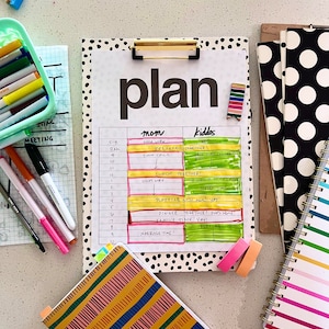 Printable Modern Modular Wall Calendar and Organizers! Big, Bold, B&W ...
