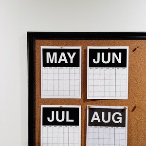 Printable Modern Modular Wall Calendar and Organizers! Big, Bold, B&W ...