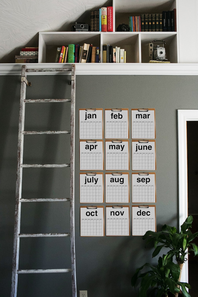 Printable Modern Modular Wall Calendar and Organizers! Big, Bold, B&W ...