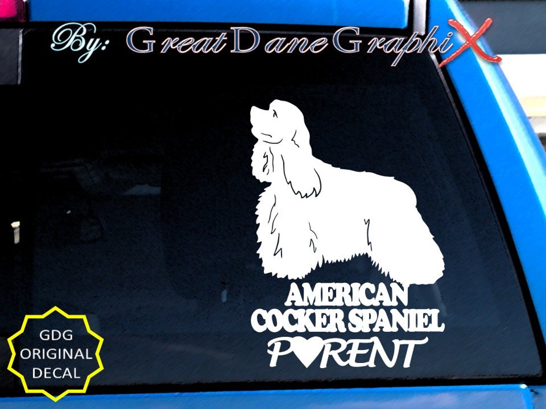 American Cocker Spaniel Parent(s) - Vinyl Decal Sticker - Color Choice ...