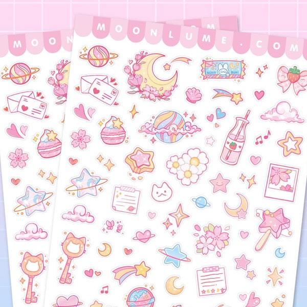LOVECORE STICKERS Matte Vinyl Sticker Sheet 15 Cute Valentine Love ...
