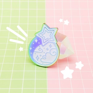 Dreamy Shooting Star Enamel Pin, Cute Rainbow Metal Pin, Rainbow Plated ...
