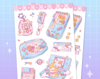 Video Game Sticker Sheet (WATERPROOF) // Cute Retro Game Console Art - Etsy