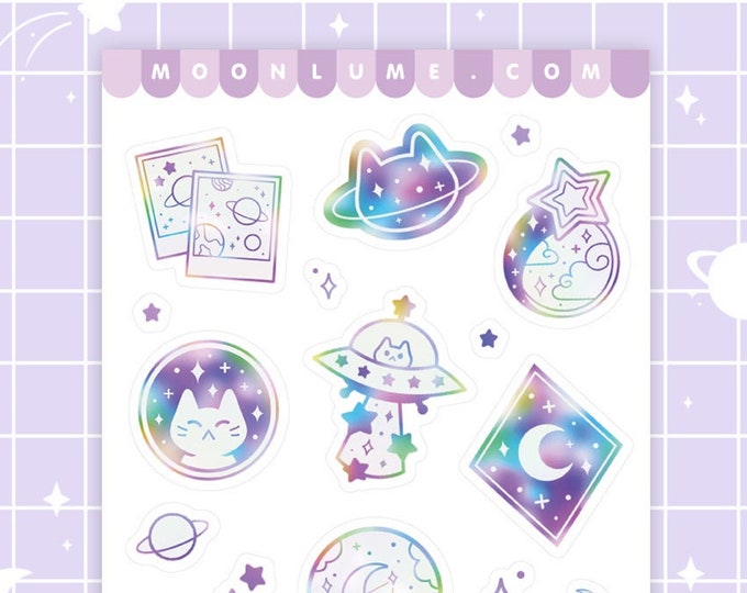 MEOWTER SPACE STICKERS Matte Vinyl Sticker Sheet 19 Cute - Etsy