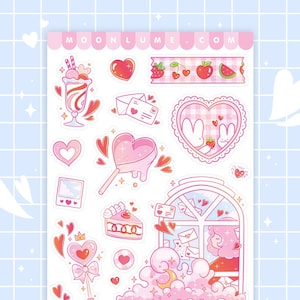 LOVECORE STICKERS Matte Vinyl Sticker Sheet 15 Cute | Etsy