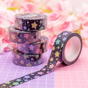 Rainbow Stars Washi Tape - Colorful Starry Decorative Tape for Bullet ...