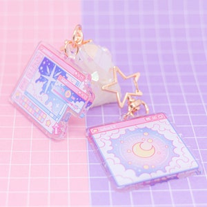 Starry Paint UI Acrylic Keychain Kawaii Cosmic Computer Acrylic Charm ...