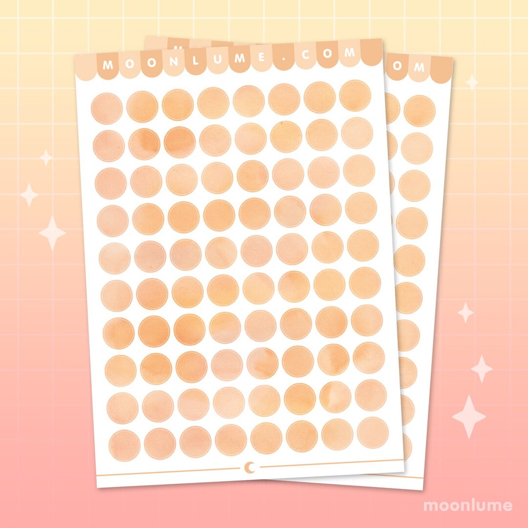 ORANGE CIRCLE STICKERS - Matte Vinyl Sticker Sheet - 80 Round Label ...