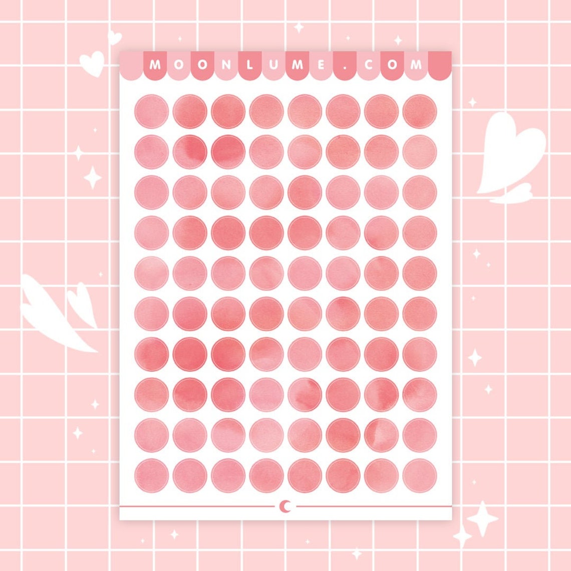 RED CIRCLE STICKERS matte vinyl sticker sheet 80 round | Etsy