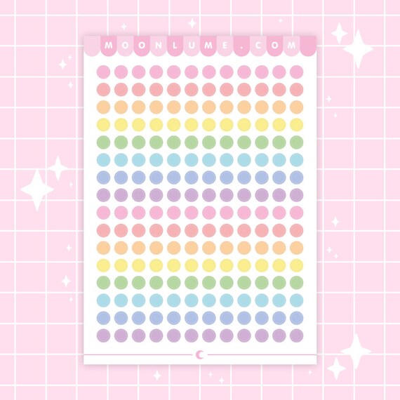 DOT PLANNER STICKERS 192 Rainbow Dot Stickers for Planners | Etsy