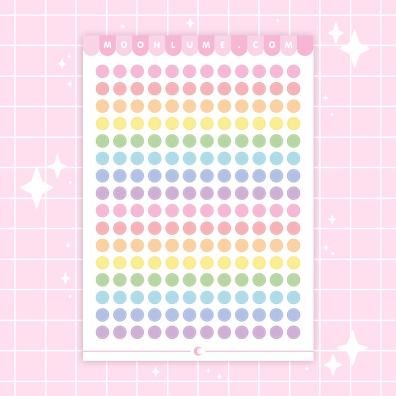 DOT PLANNER STICKERS 192 Rainbow Dot Stickers for Planners | Etsy