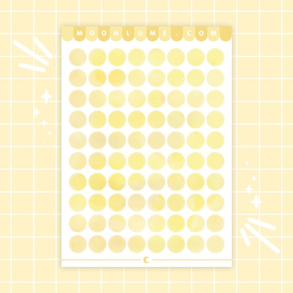 YELLOW CIRCLE STICKERS Matte Vinyl Sticker Sheet 80 Round - Etsy