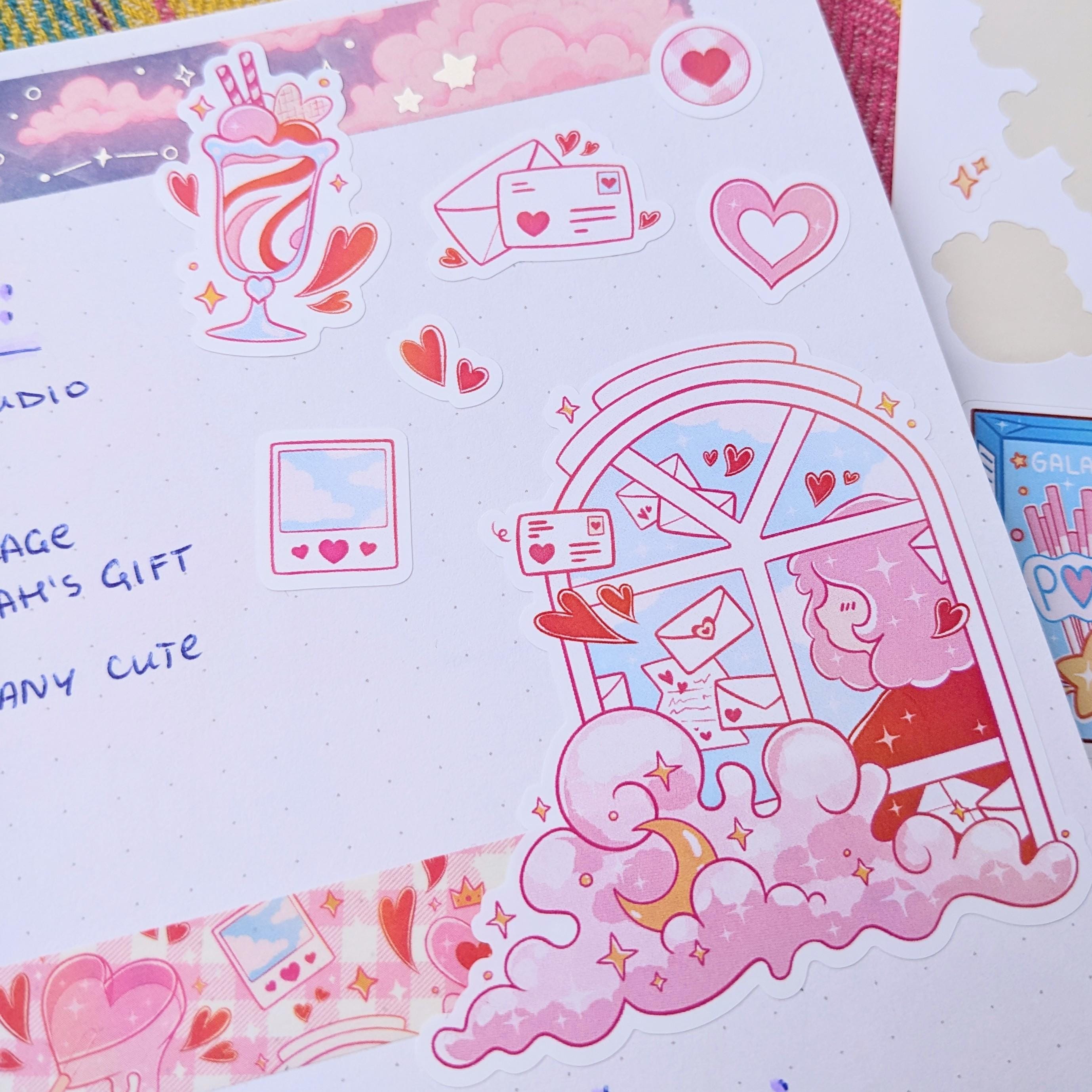 LOVECORE STICKERS - Matte Vinyl Sticker Sheet - 15 Cute Valentine Love ...