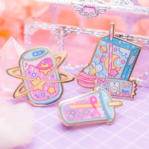 Cosmic Snacks Enamel Pin - Cute Pastel Blue Lapel Pin, Kawaii ...