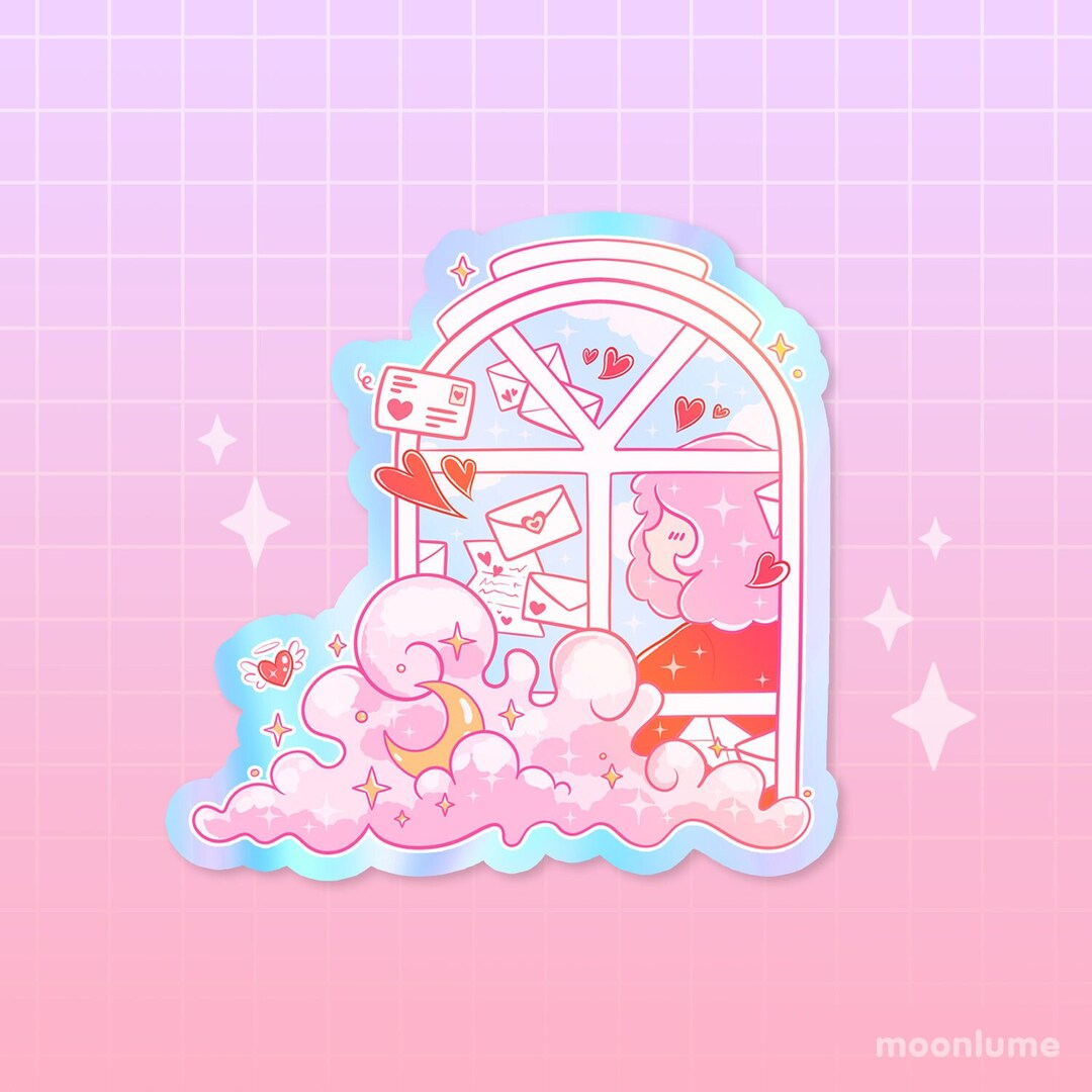 LOVECORE Dreamy Love Letters Holographic Vinyl Sticker, Cute Aesthetic ...