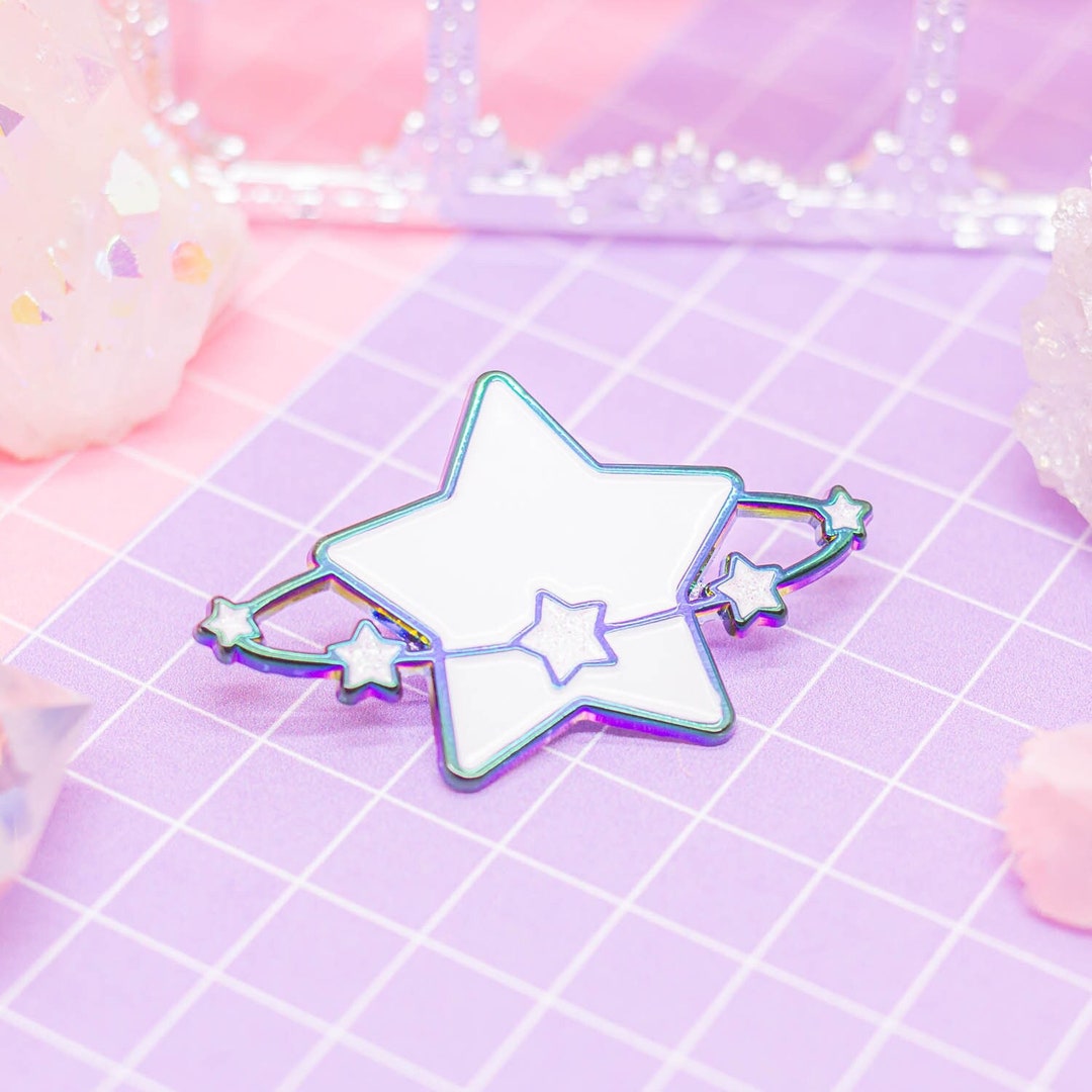 Cosmic Star Rainbow Metal Enamel Pin Cute Starry Lapel Pin, Kawaii ...