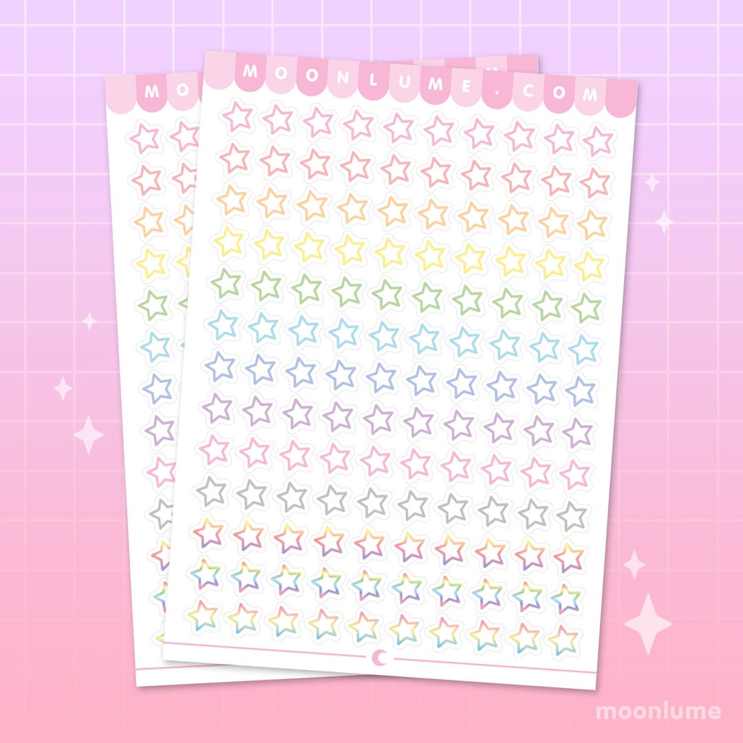 RAINBOW STAR STICKERS - 130 Cute Star Icon Stickers for Bullet Journals ...