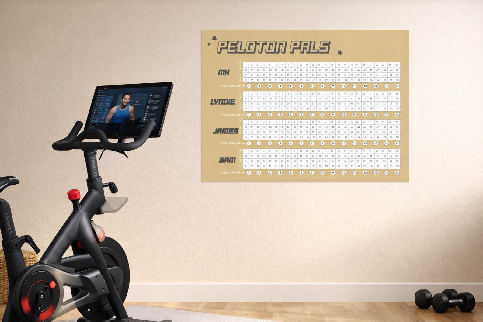 Custom Peloton Workout Tracker Sticker Chart | Digital Download | Group ...