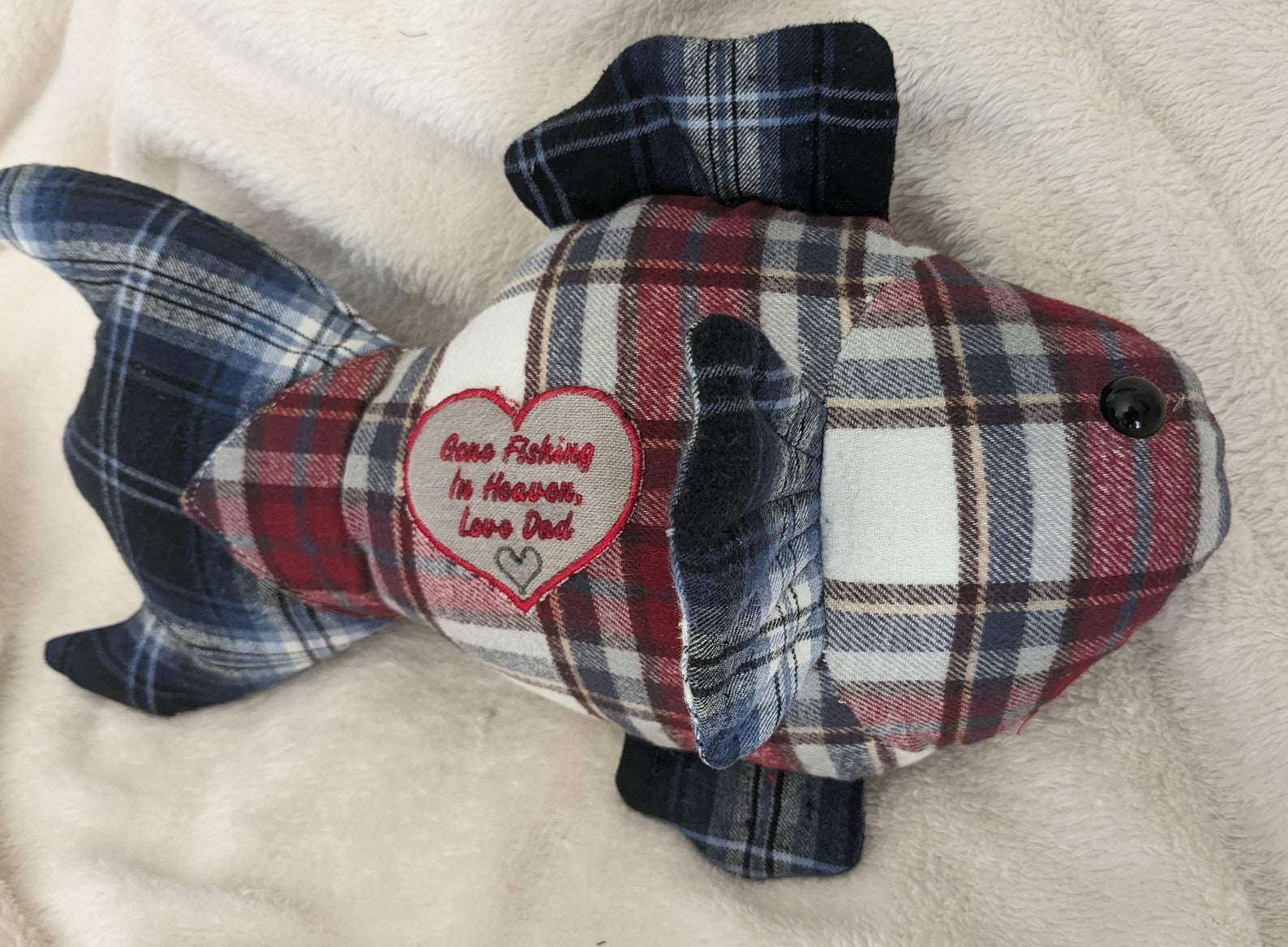 Memorial Fish Pillow. 15 X 8 X 4 Inches. Made From Loved Ones Clothes ...