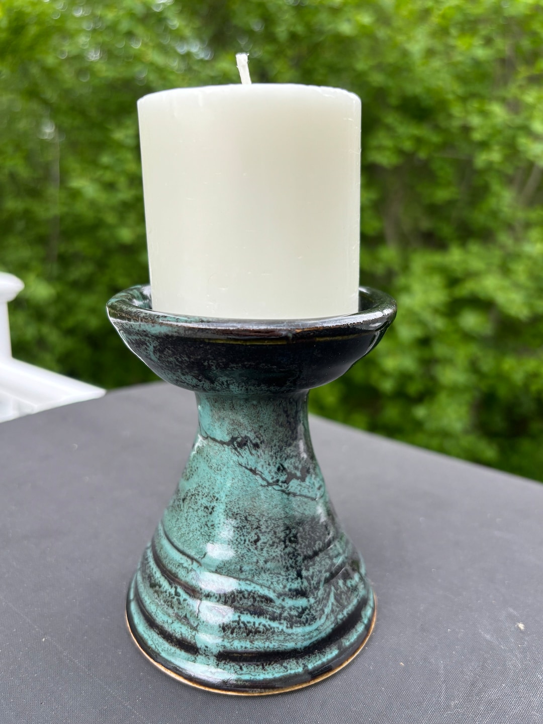 Pillar Candle Holder, Ceramic Candle Holder, Handmade Candle Holder ...