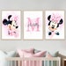 Minnie Mouse Custom Name Print, Minnie Mouse Art Poster Set of 3 Prints ...