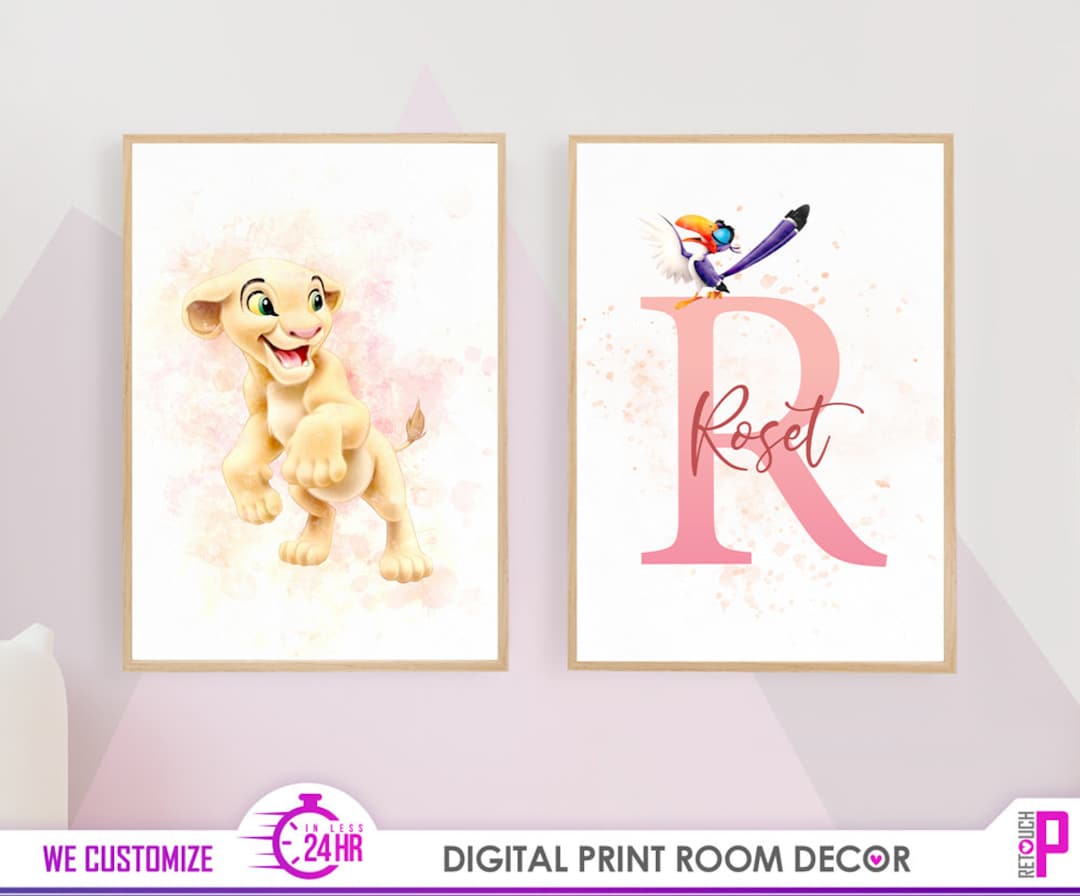 Nala Lion King Custom Name Print Wall Art Decor, Nala Lion King Art ...