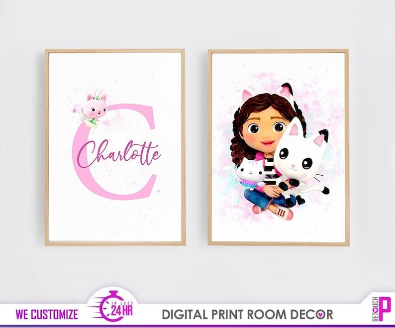Gabby Dollhouse Poster Room Decor Custom Name Digital Print - Etsy