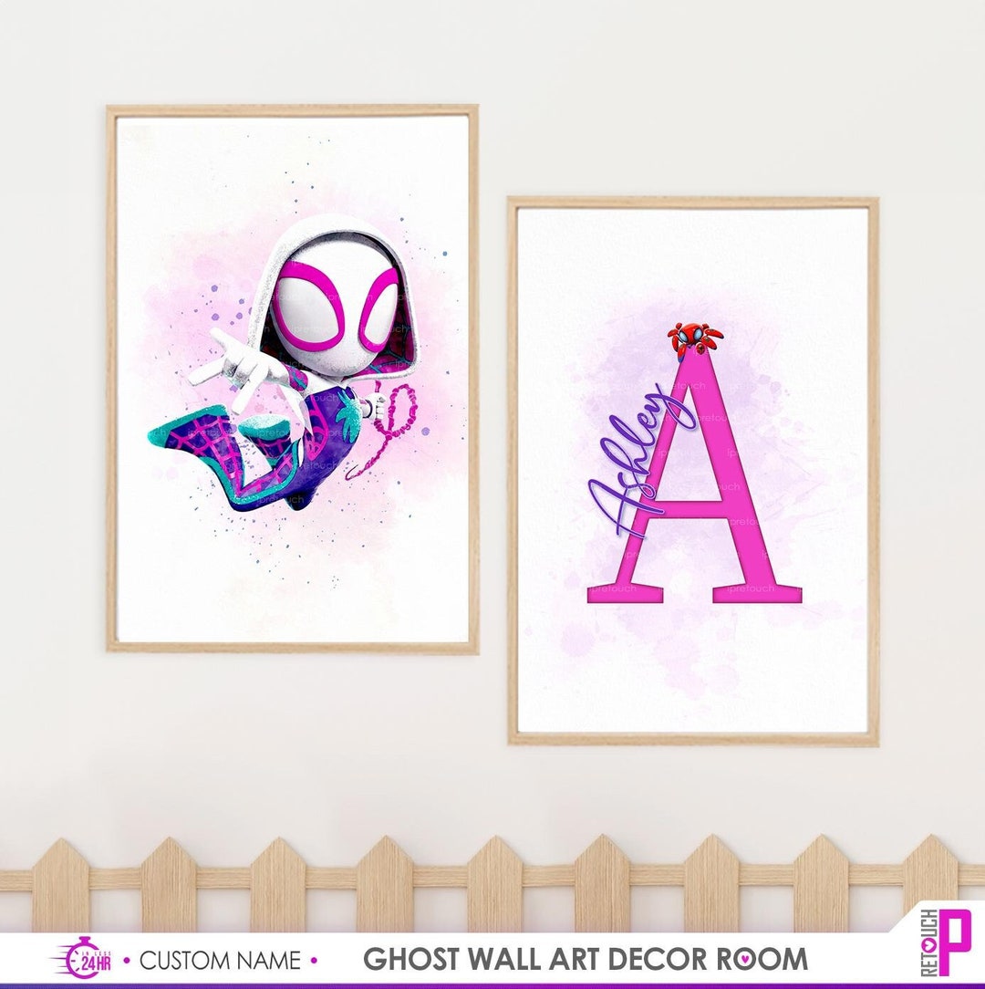 Personalized Ghost Spidey Name Print - Set of 2 Art Posters, Custom ...