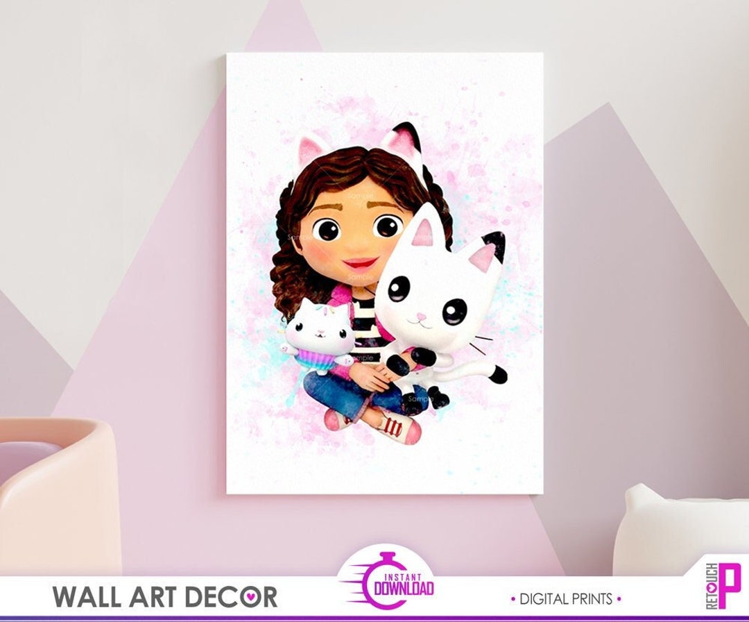 Gabby Dollhouse Digital Wall Art, Gabby Dollhouse Poster, Watercolor ...