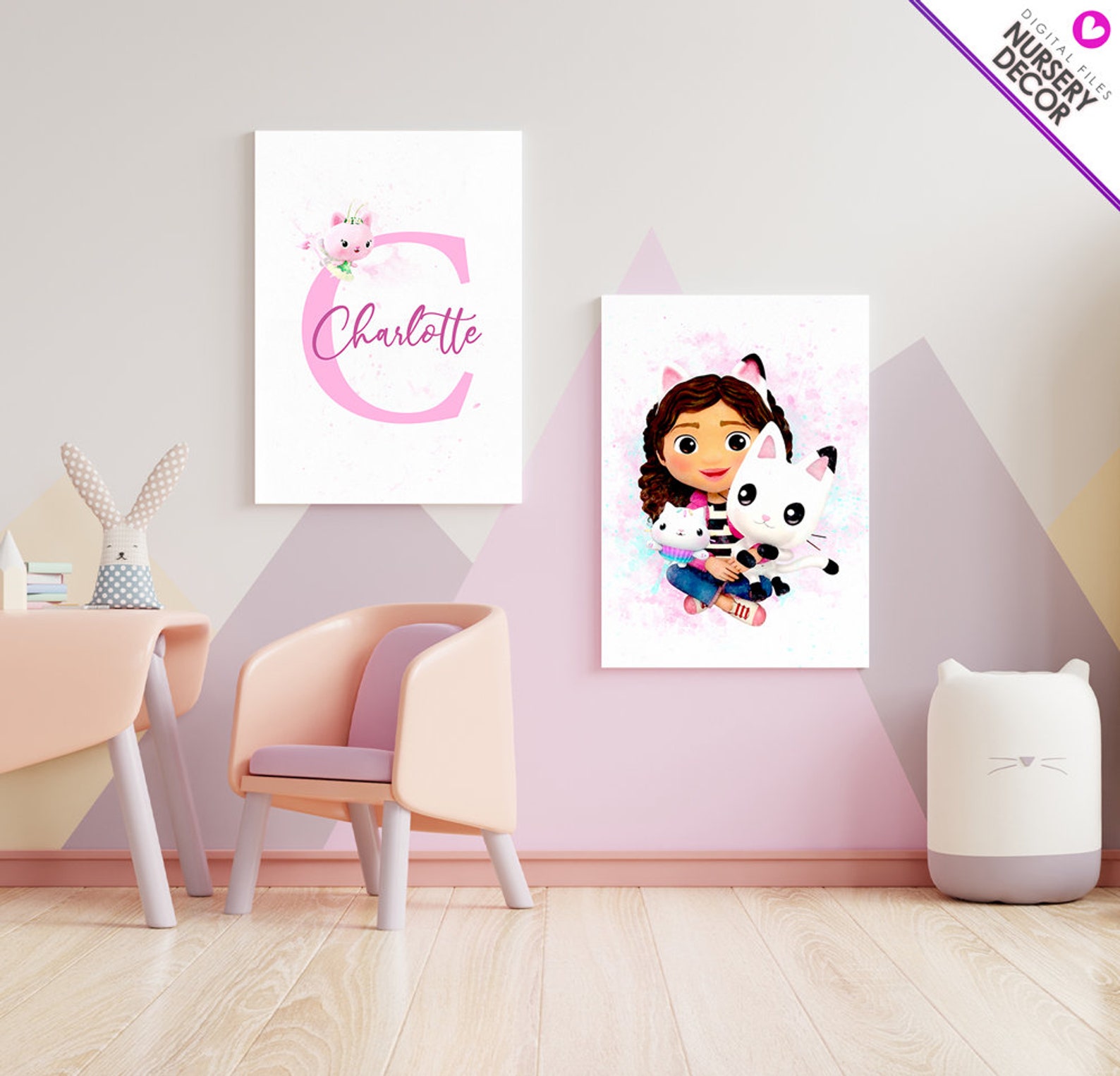 Gabby Dollhouse Poster Room Decor, Custom Name Digital Print, Gabby ...