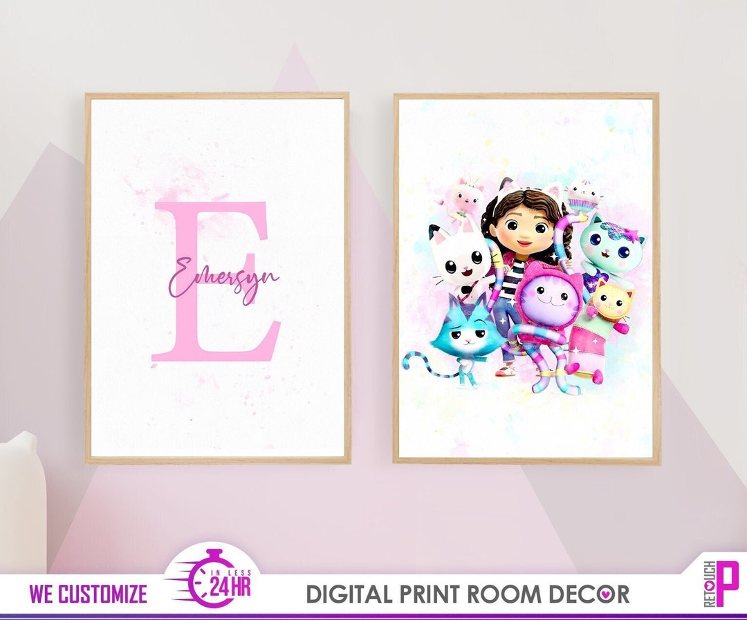 Gabby Dollhouse Custom Name Print, Gabby Dollhouse Wall Art Decor ...