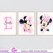 Minnie Mouse Custom Name Print, Minnie Mouse Art Poster Set of 3 Prints ...