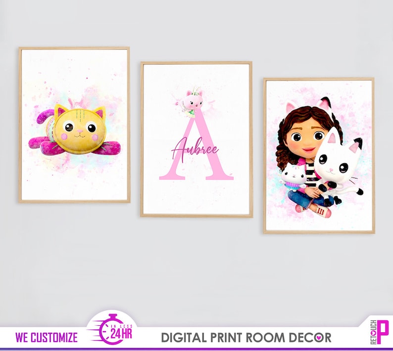 Gabby Dollhouse Poster, Personalized Gift, Gabby Dollhouse Wall Art ...