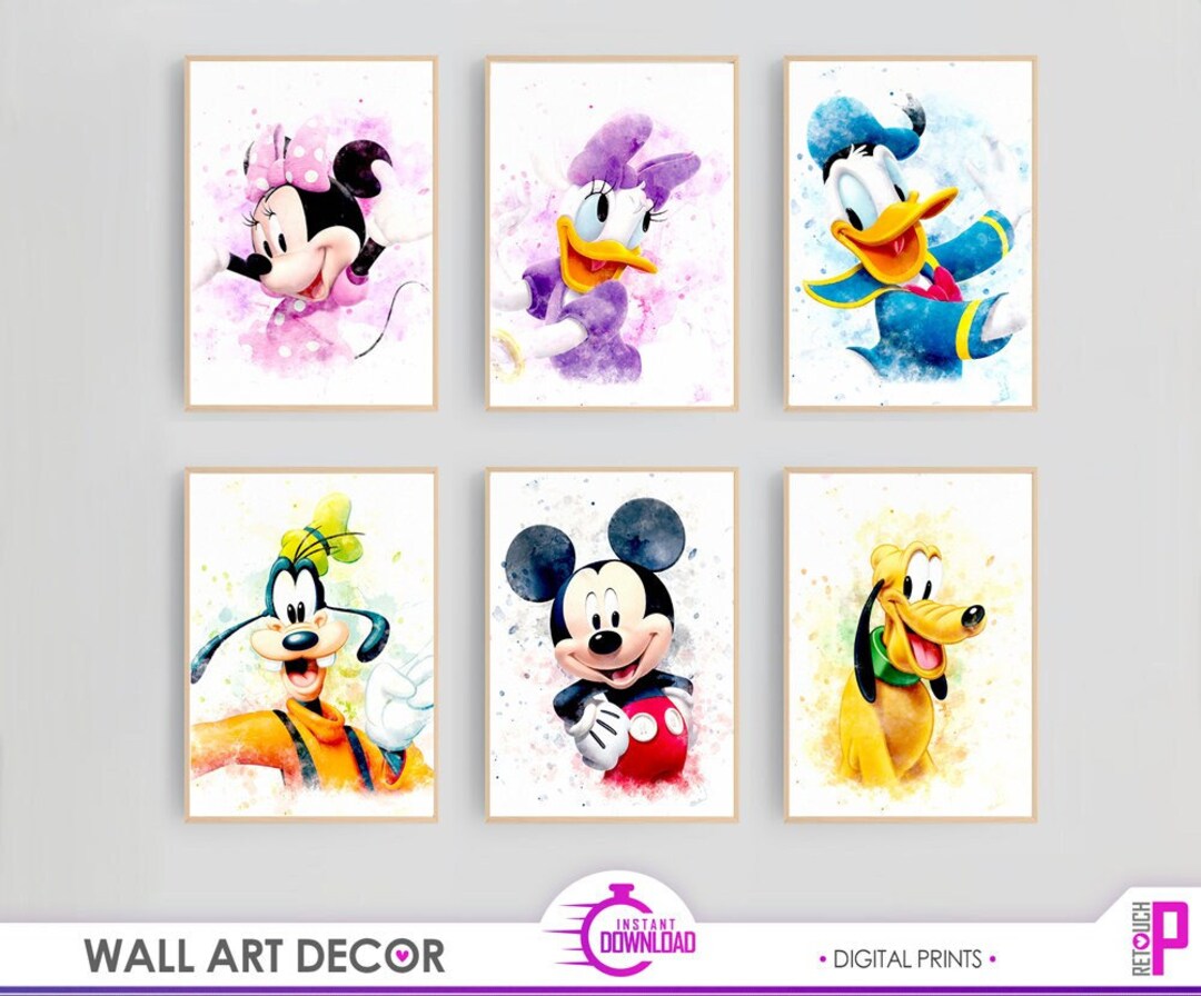 Mickey Mouse and Friends Wall Art Decor, Printable Mickey Poster ...