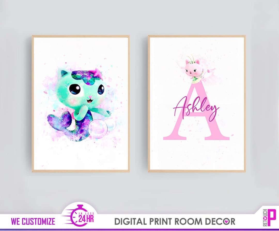 Mercat Gabby Dollhouse Decoration, Poster Room Decor, Custom Name ...