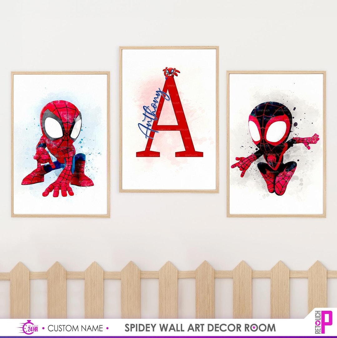Custom Spidey Wall Art Personalized Nursery Decor Spidey and His ...