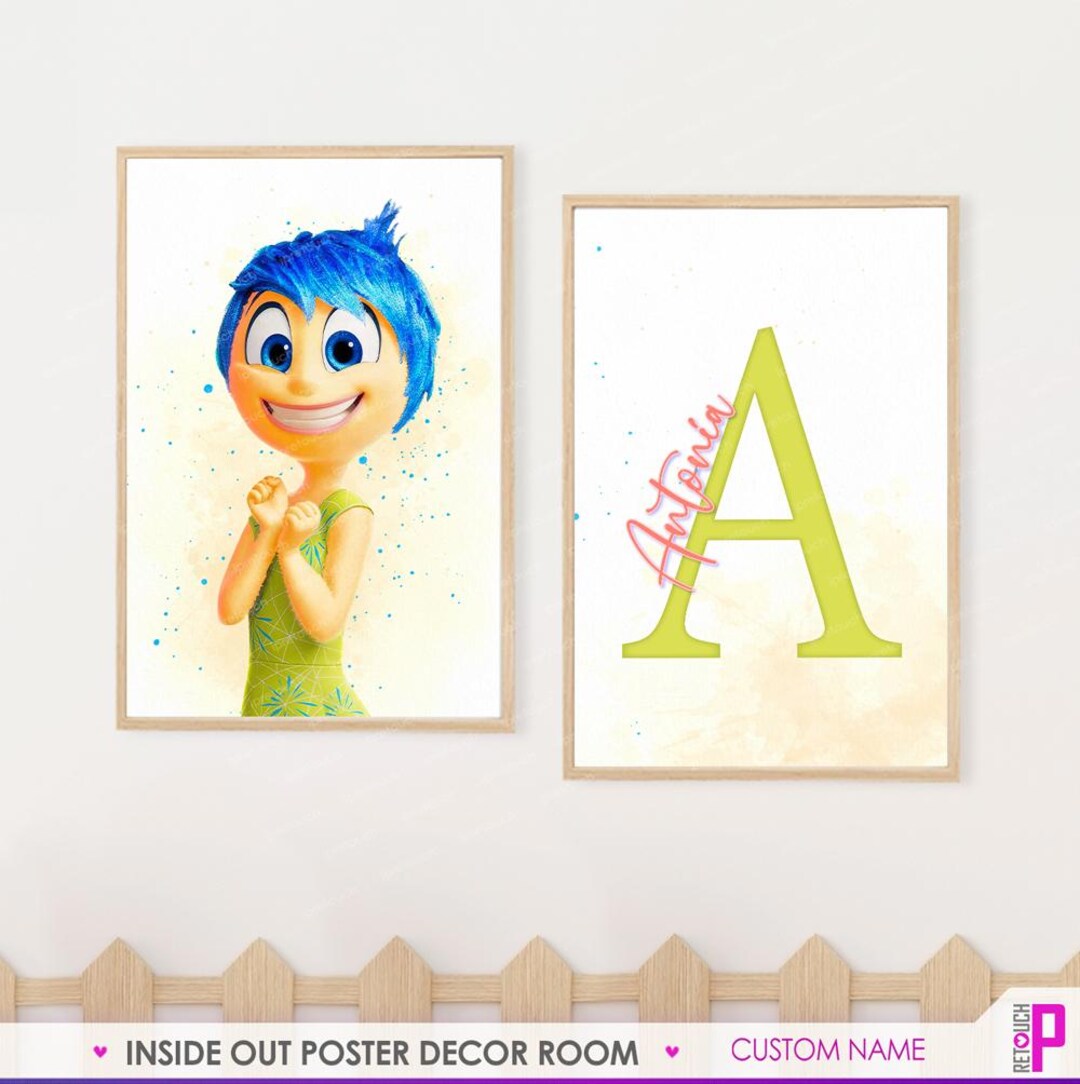 Custom Name Joy Inside Out Poster, Nursery Wall Art & Kids Room Decor ...