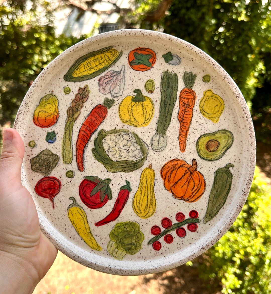 Hand-painted Fruits and Veggies Food Safe Plate - Etsy