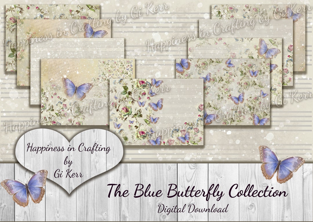 The Blue Butterfly Collection - Instant Digital Download, Printable ...