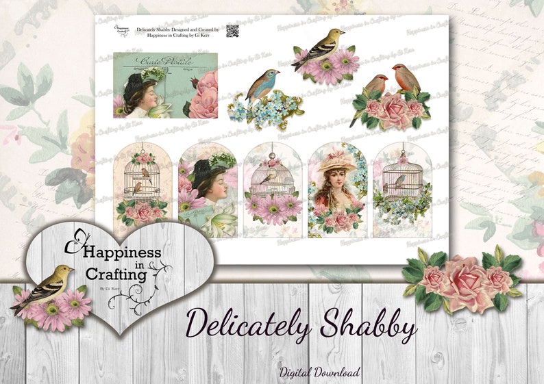 Delicately Shabby - Instant Digital Download, Printable, Digital Kit ...